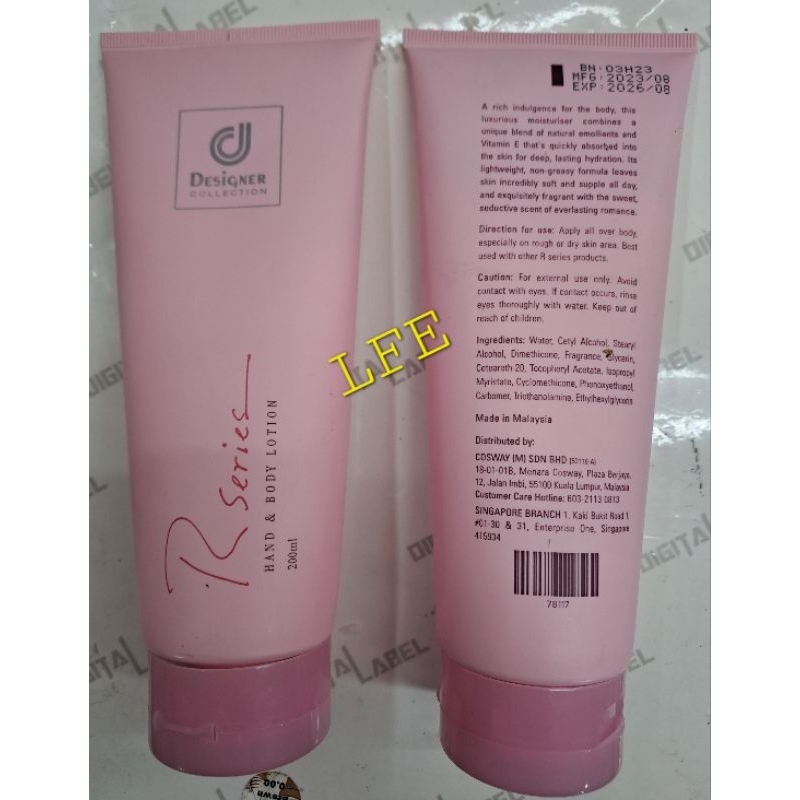 ORIGINAL COSWAY DESIGNER COLLECTION R SERIES HAND & BODY LOTION ...