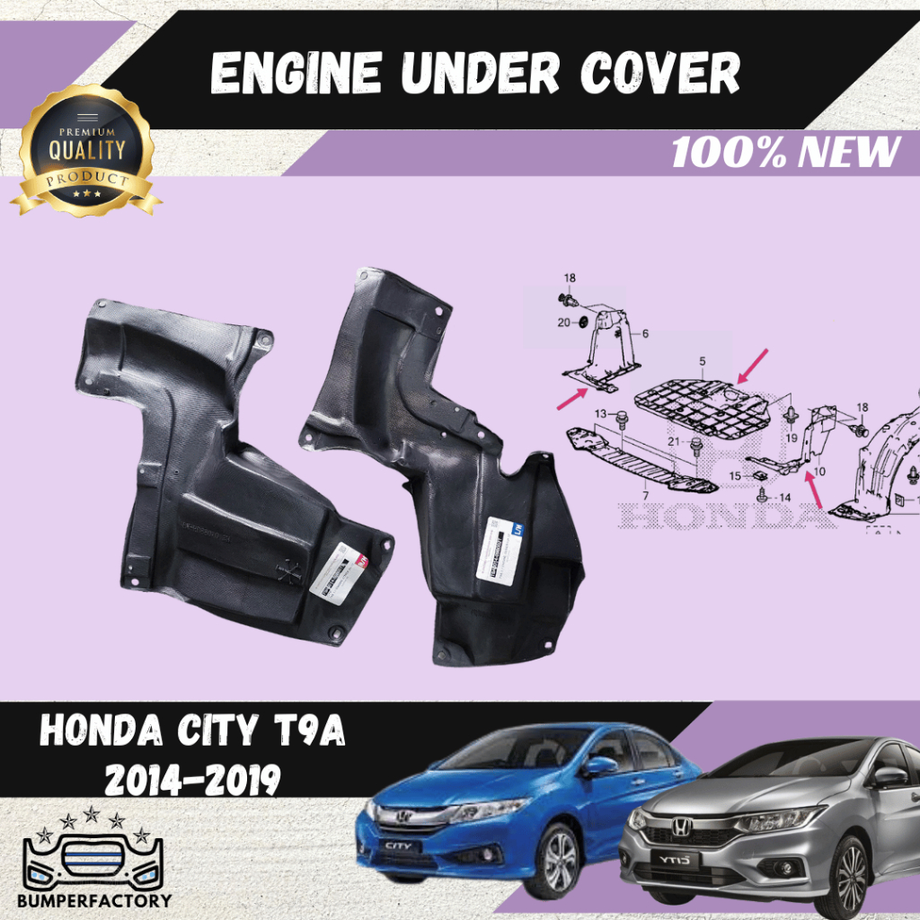 Honda City T9A 2014-2019 Engine Under Cover (Left or Right) NEW HIGH ...