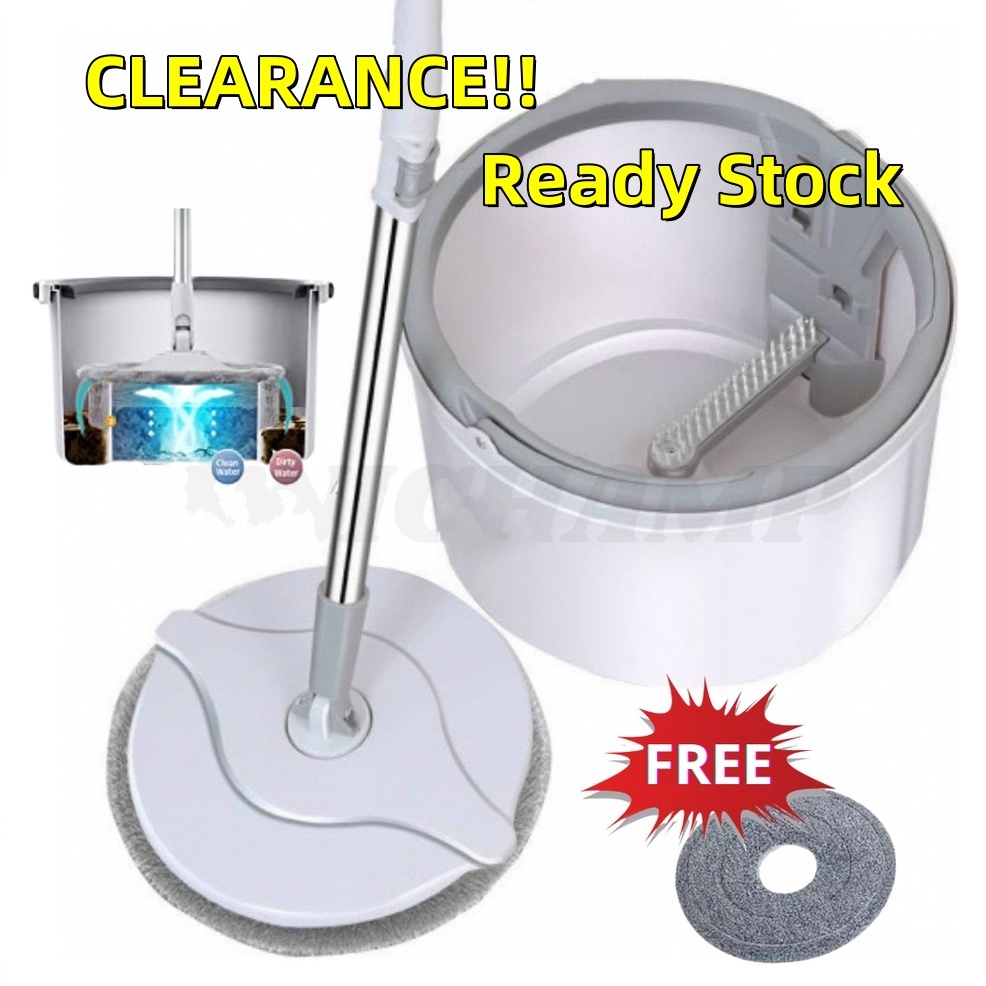 🔥CLEARANCE🔥Spin Mop Auto Flat Mop Round Head Quick Dry Mop Microfiber ...