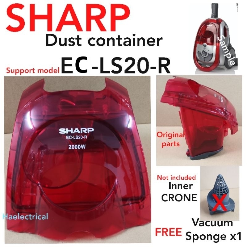 SHARP Vacuum Dust Container EC-LS20 / EC-LS20-R (FREE 1PC FILTER SPONGE ...