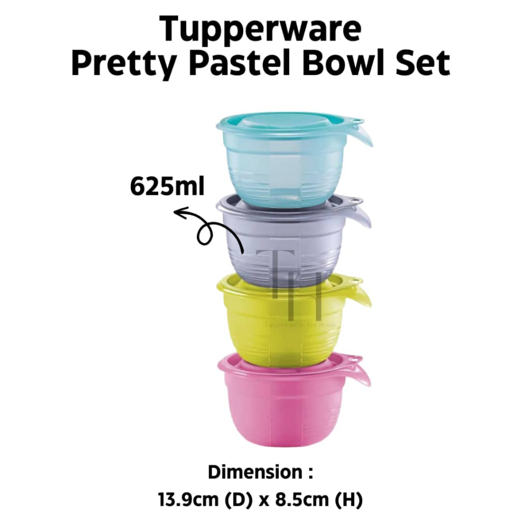 Tupperware Pretty Pastel Bowl Set 625ml (1 pc) | Shopee Malaysia