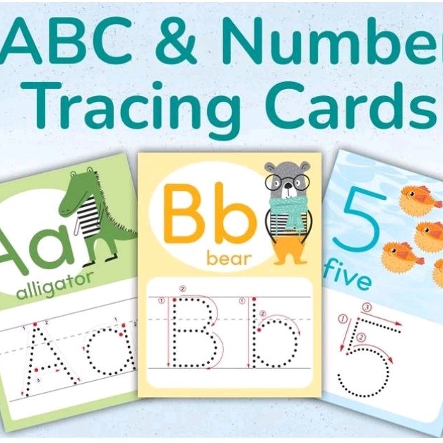 Flash card Abc alphabet letters & number tracing cards flash card ...