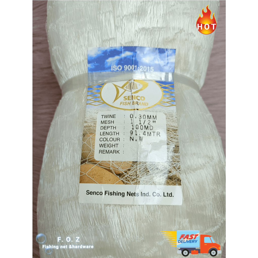 Jaring Ikan 0.30mm x 1-1/2" x 100MD x 91.4m Pukat Tangsi | Isi Kosong | Mata Tegak YOKO ...