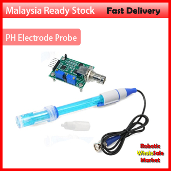 PH Electrode Probe E-201-C PHS-25 PHS-3C Open source Composite PH0-14 Analog Meter Sensor Module ...