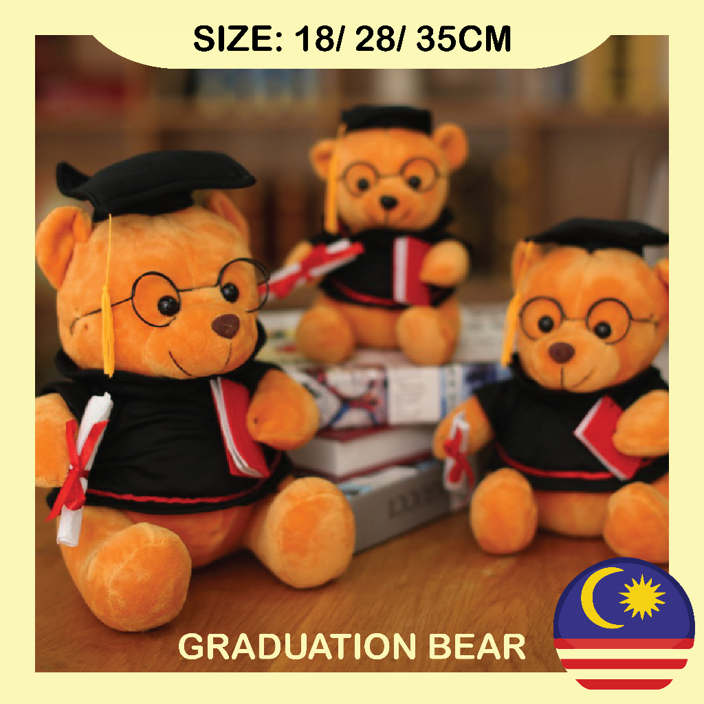 🇲🇾Ready Stock 🔥 Graduation Bear Plush 18/25/30cm Graduation Patung ...