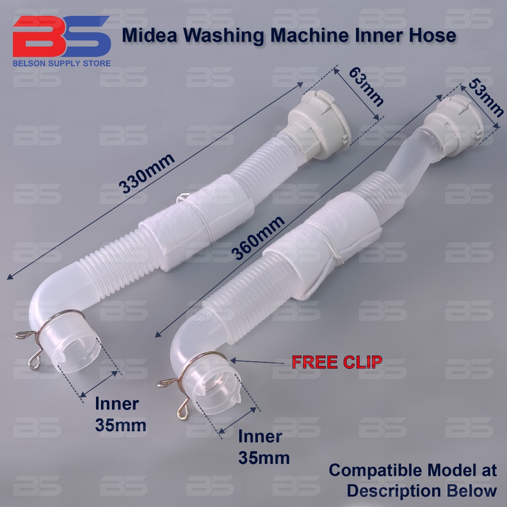 Inner Hose Midea MFW-701S MFW-80PS MFW-751S MFW-801S MFW-901S MFW-70PS ...