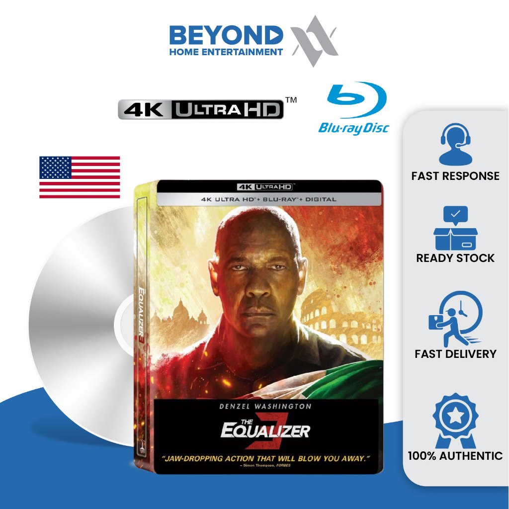 The Equalizer 3 Exclusive Steelbook [4K Ultra HD + Bluray] Blu Ray Disc High Definition | Shopee ...
