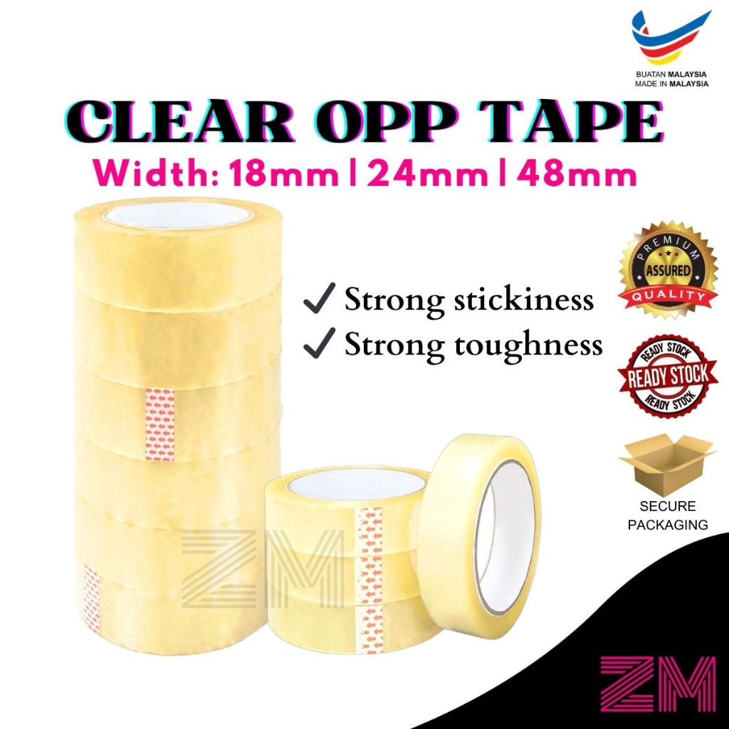 OPP Packaging Tape Cellophane Cellotape 18mm/24mm /48mm x 40 yards/80 ...