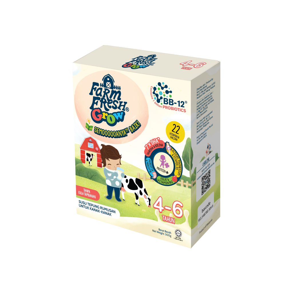 FARM FRESH Grow Milk Powder / Susu Tepung 500gm 4 - 6 Tahun | Shopee ...
