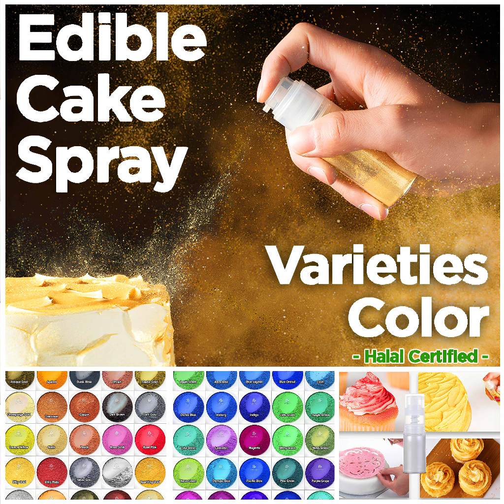 Edible 24k Gold Cake Spray Powder Spray Halal Certified Cake Topping ...