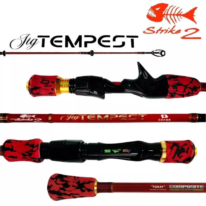 NEW 🔥 JAN 2024 STRIKE 2 JIG TEMPEST SOLID CARBON FAST JIGGING ROD ...