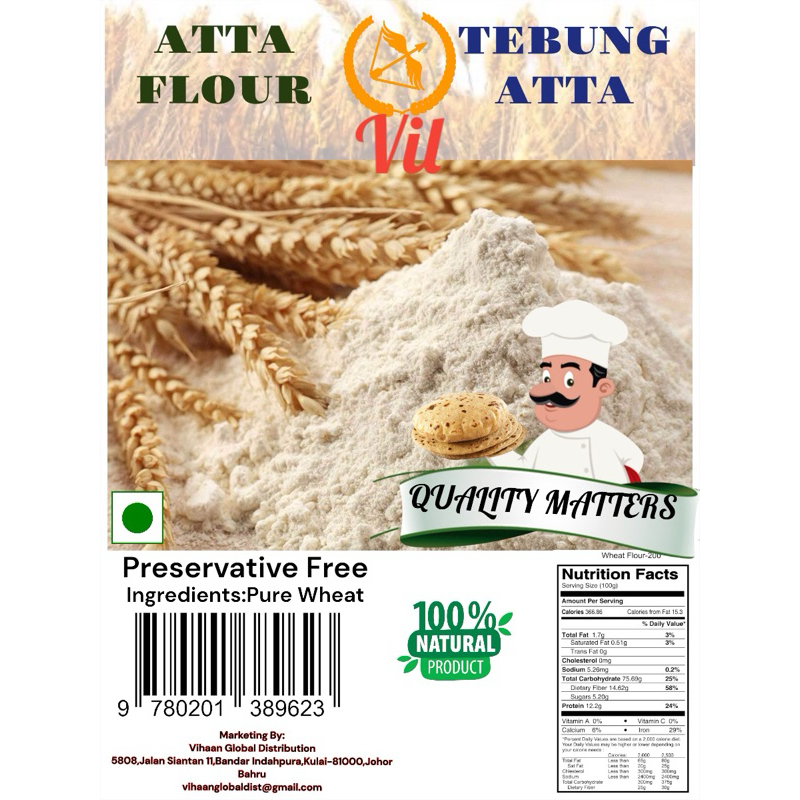 VIL Atta Flour / Tepung atta 1kg pure | Shopee Malaysia
