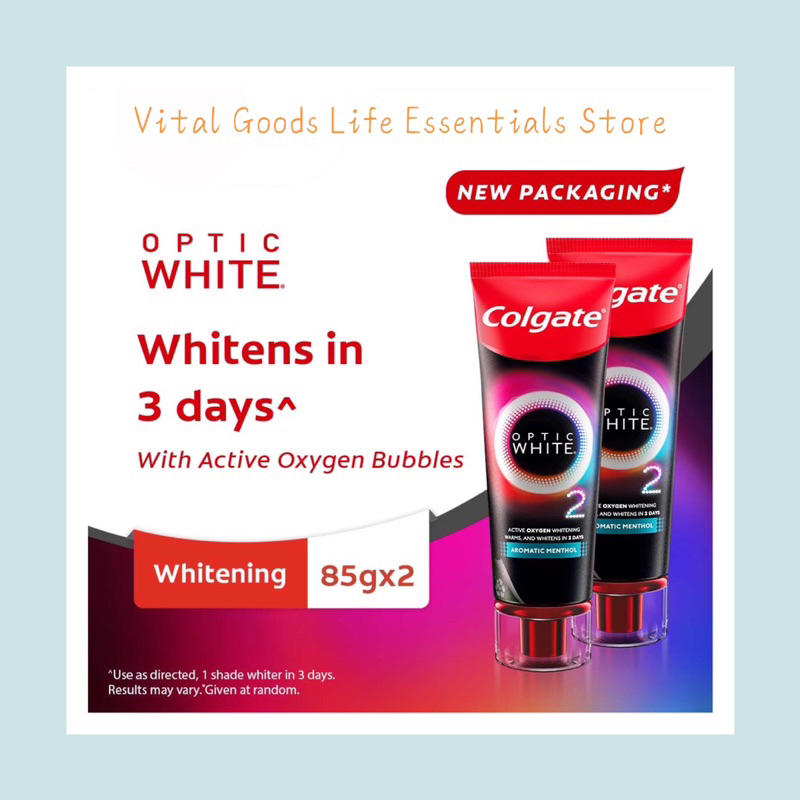 READY STOCK ♡ Colgate Optic White O2 Oxygen Whitening Toothpaste (85g ...