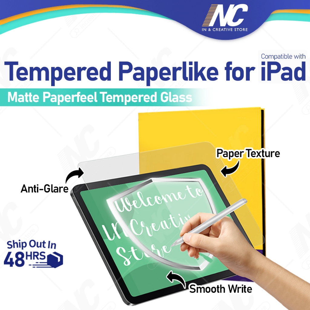 Paperlike Tempered Glass Screen Protector for iPad Pro/Air/Mini – Matte ...