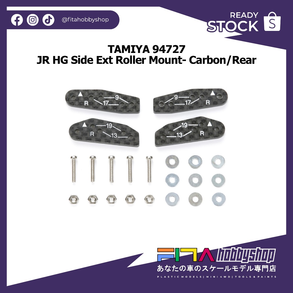 TAMIYA 94727 Mini 4wd HG Carbon Side Extension Roller Mount (Rear ...