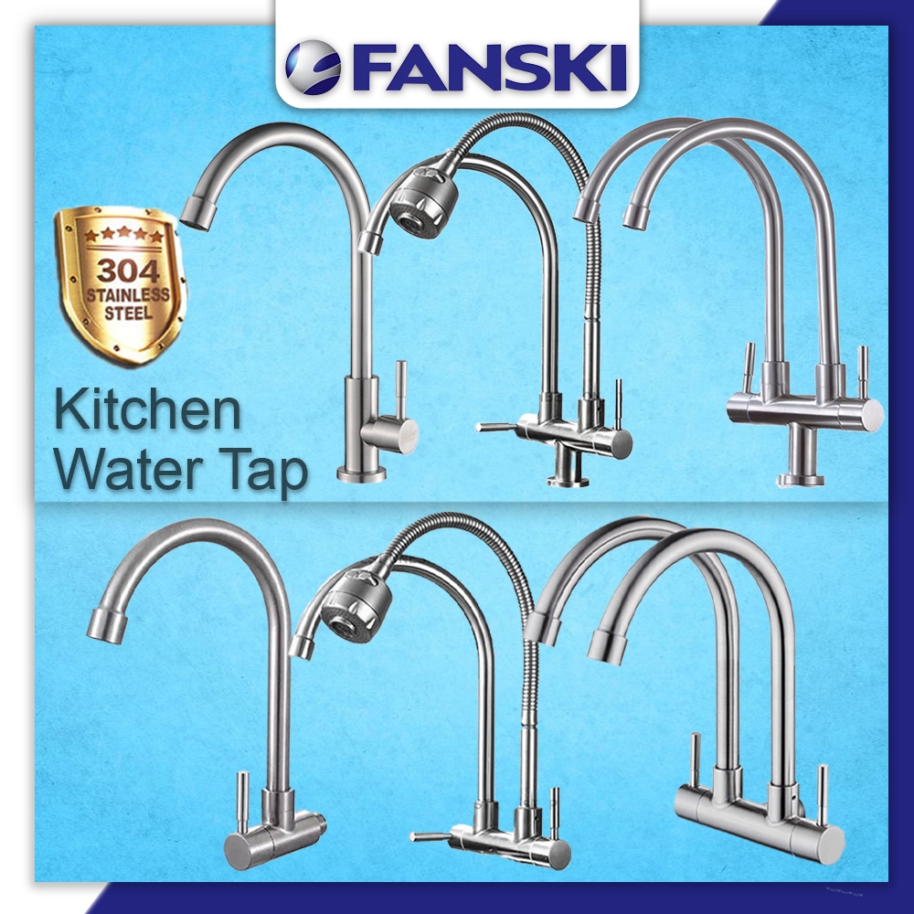 SUS304 Stainless Steel Kitchen Sink Faucet Tap Basin Water Tap Faucet ...