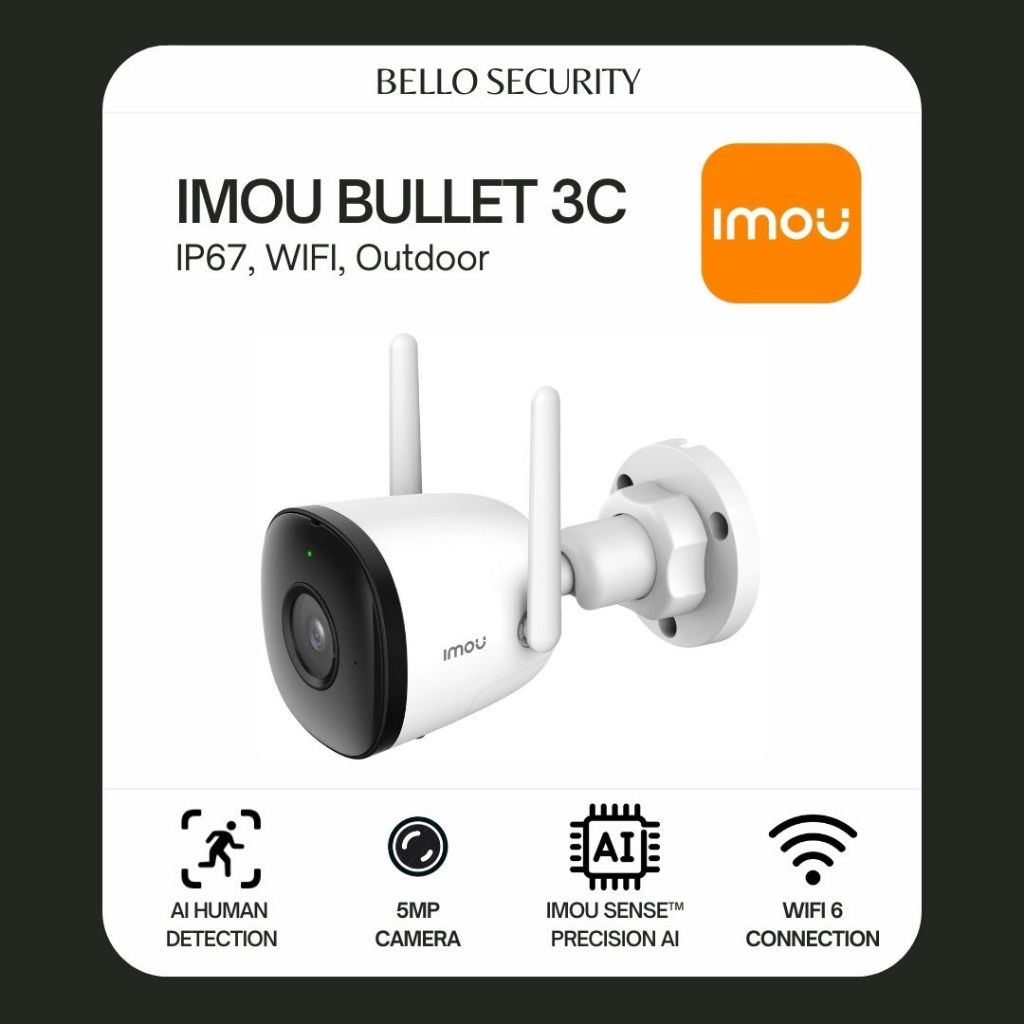 Imou Bullet 3C (3MP/ 5MP) Wireless Outdoor CCTV, IR, IP67 Weather ...