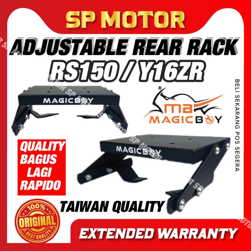 100% ORIGINAL MAGIC BOY ADJUSTABLE REAR RACK MONORACK FOR LC135 / Y15ZR ...