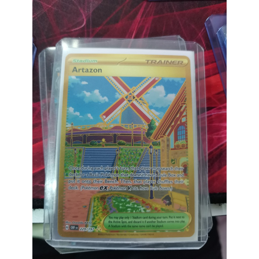 POKEMON CARD OBSIDIAN FLAME ARTAZON GOLD SECRET RARE 229/197 | Shopee ...