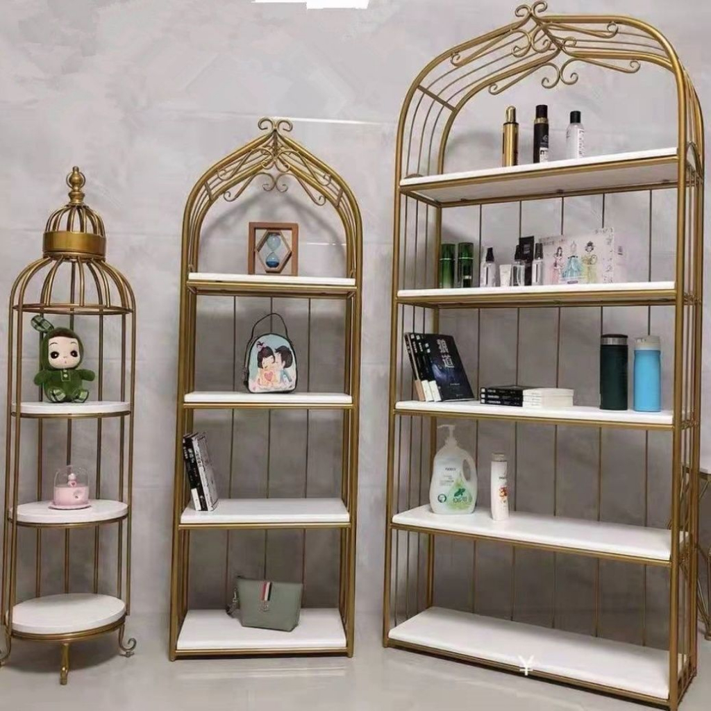Iron Multi-Layer Bird Cage Shelf Bookshelf Living Room Decoration ...