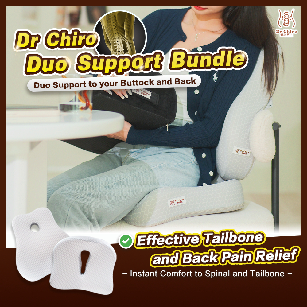 DrChiro -Duo Support Buttock & Lumbar Bundle 脊椎垫 腰垫 坐垫- Ergonomic ...