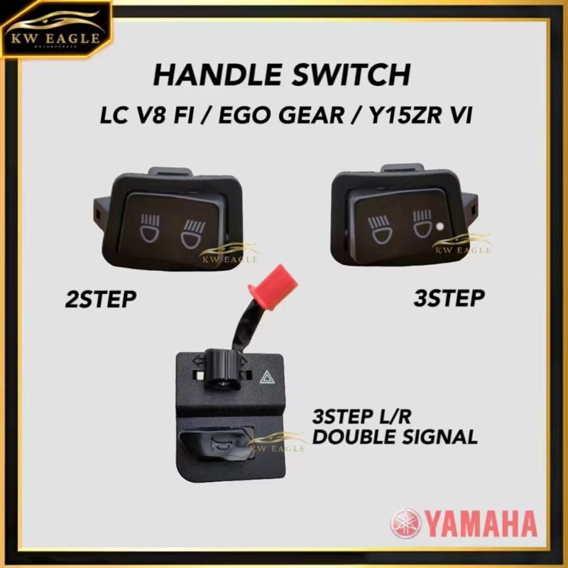YAMAHA LC135 V8 FI / Y15ZR / EGO GEAR HANDLE SWITCH DOUBLE SIGNAL ON OFF STARTER HORN ORIGINAL ...