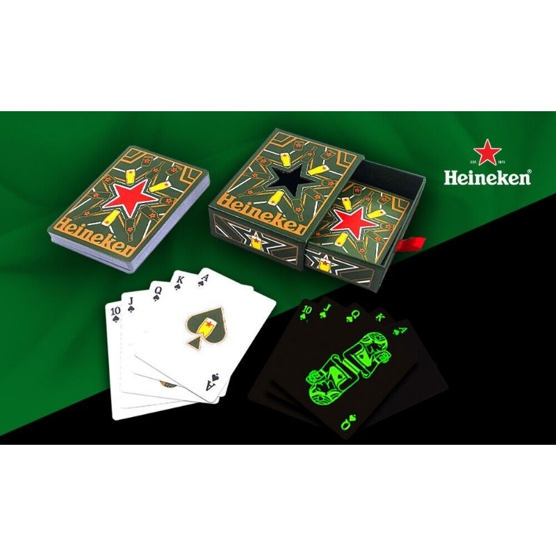 Limited Edition Heineken Playing Cards These cards glow in the dark ...