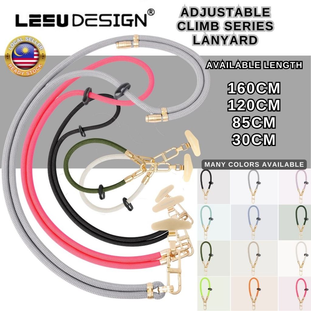 LEEU CLIMB Series Adjustable Mobile Phone Short Long Lanyard Keychain ...