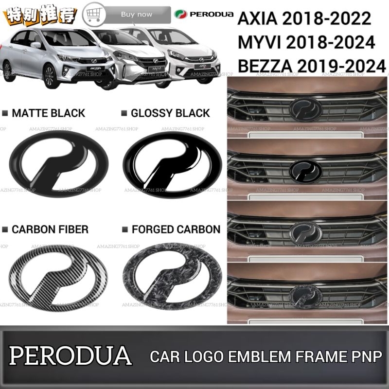 AMAZING AXIA MYVI BEZZA FRONT PERODUA LOGO EMBLEM FRAME COVER GARNISH ...