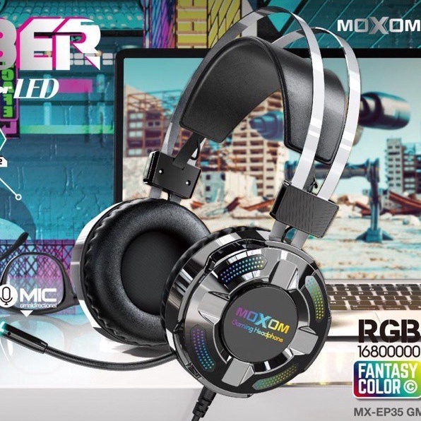 MX-35GM CYBER GAMING HEADSET / RGB fantasy color / USB & 3.5MM AUDIO ...