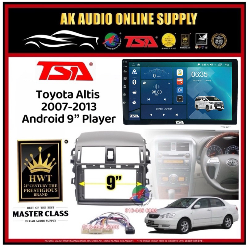 818 2+32GB TSA Toyota Altis 2007 - 2013 ( Full ) Android 9'' inch DSP ...