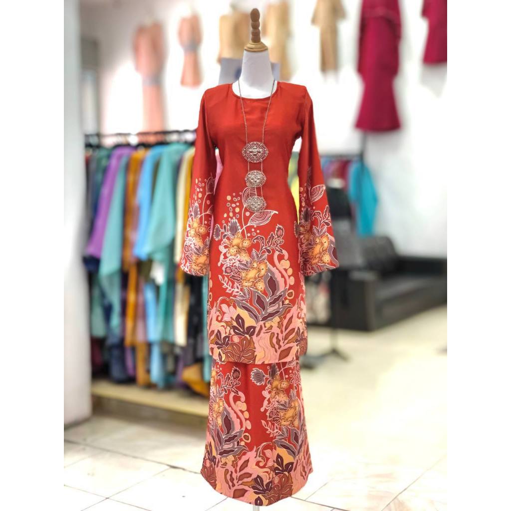 KURUNG BATIK DAHLIA BATIK MALAYSIA KURUNG MODEN CORAK BATIK | Shopee Malaysia