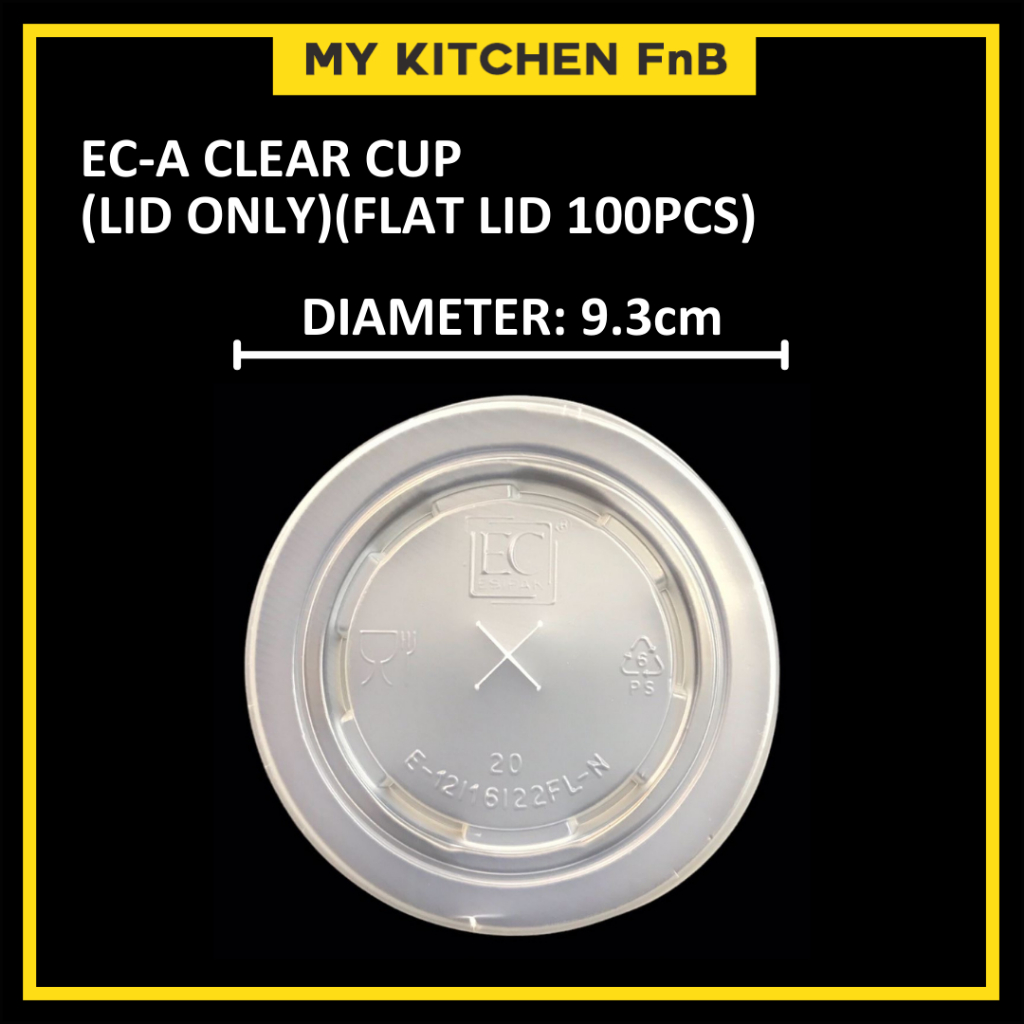 [Kitchen FnB] EC-A Clear Cup PP Clear Cup with Flat Lid Dome Lid Disposable Plastic Cup Cawan ...
