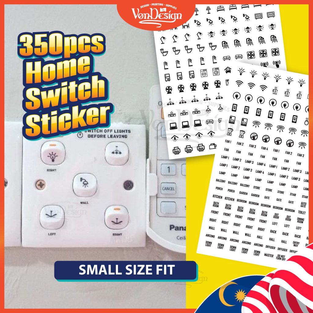 350pcs STICKER TRANSPARENT SUIS ELEKTRIK RUMAH / SWITCH LABEL STICKER 🔥 ...