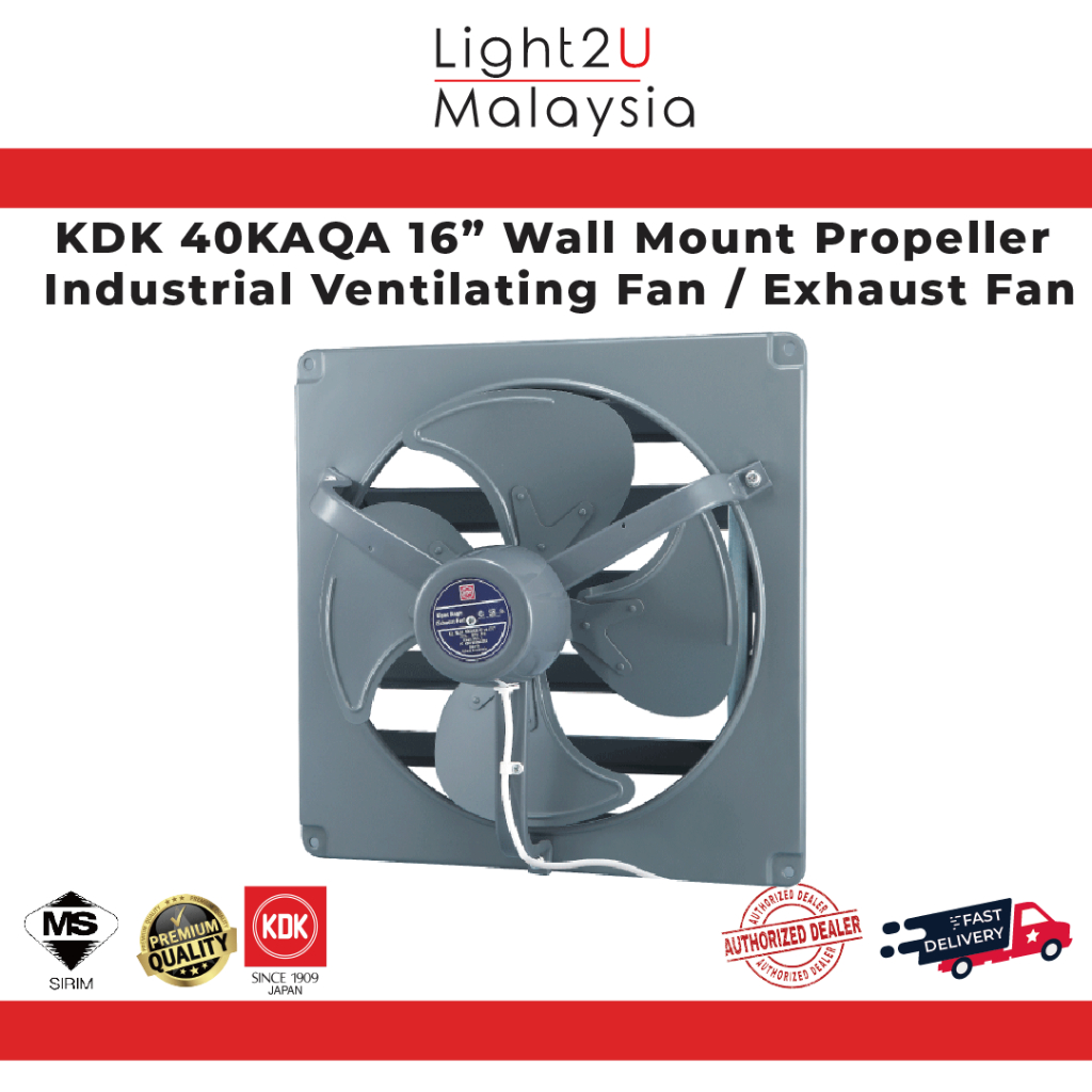 KDK 40KAQA 16" Wall Mounted Propeller Industrial Ventilating Fan With ...