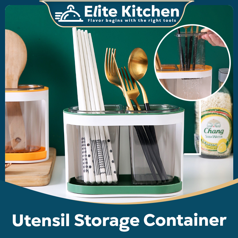 Elite Kitchen - Cutlery Storage Box Utensils Holder Spoon Fork ...