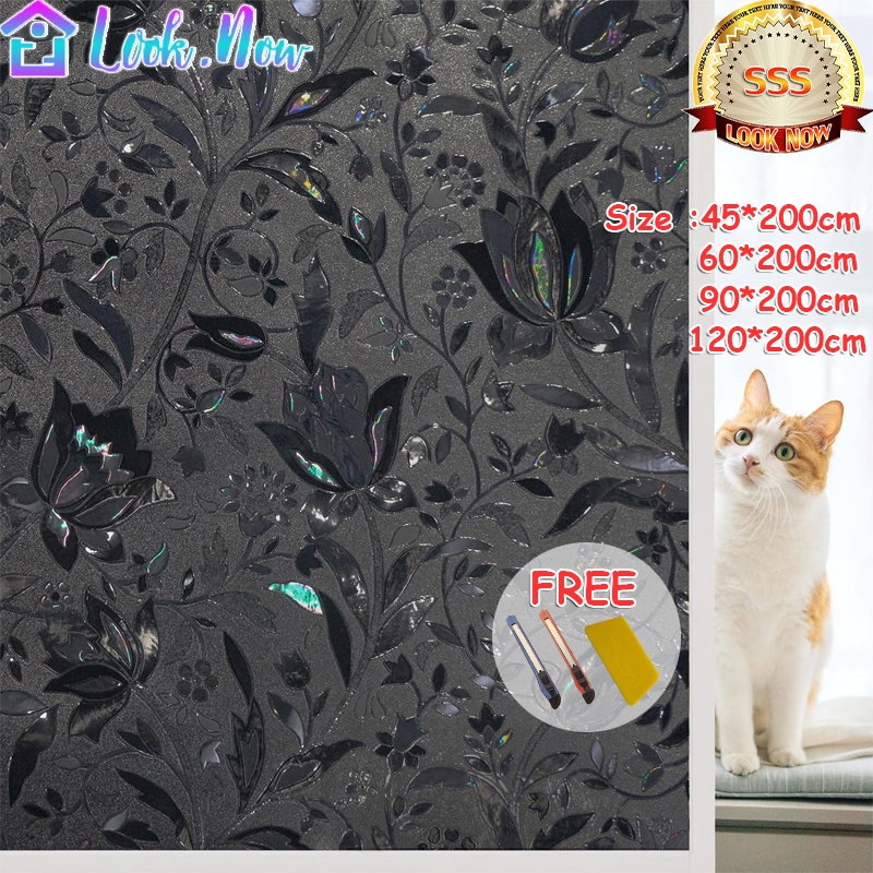 Window Film, 100% Sun Light Blocking Removable Privacy Window Cover ...