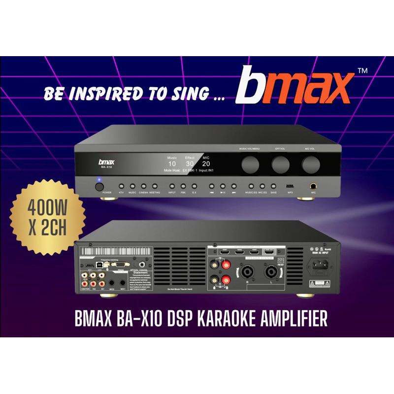 BMAX BA-X10 DSP Karaoke Amplifier ( 400W x 2 ) | Shopee Malaysia