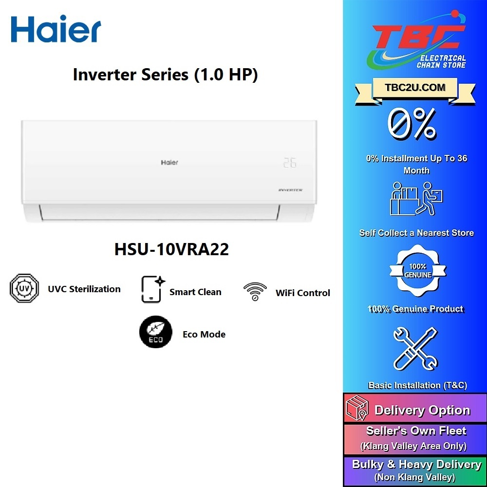 HAIER 1.0HP – 2.5HP INVERTER AIR CONDITIONER | HSU-10VRA22 HSU-13VRA22 HSU-19VRA22 HSU-25VRA22 ...