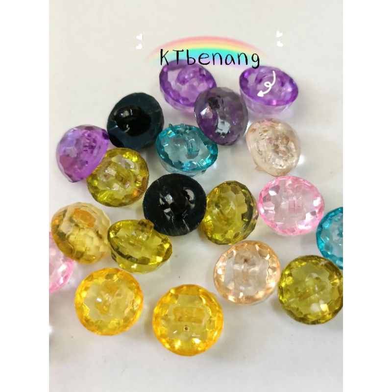 144pcs- Butang Cendawan Crystal/ Button Mushrooms /Cap Button(10mm ...