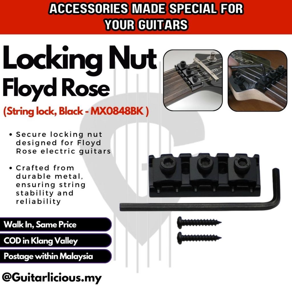 Locking Nut for Floyd Rose Electric Guitar / Metal String Lock (Black ...