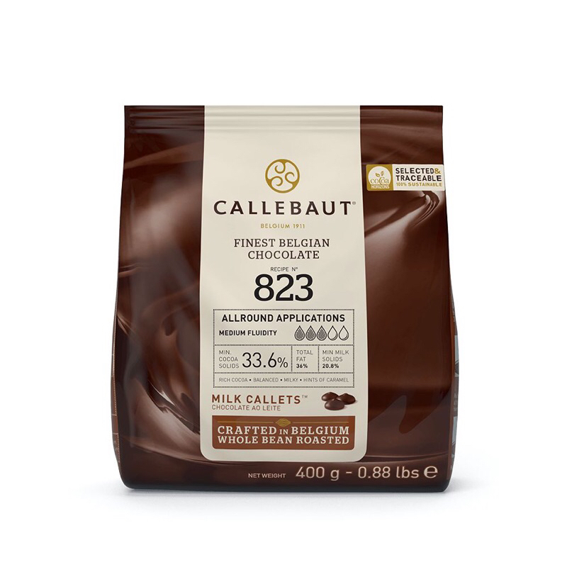 CALLEBAUT 823 MILK CALLETS 400g original pack / free ice pack and ...