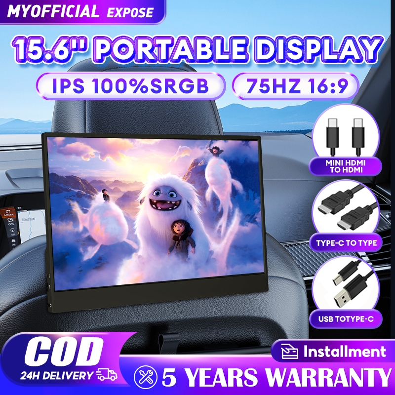 Portable Monitor Pc 15.6 Inch Nintendo Switch Ps4 75Hz 1080p Pc Expose ...