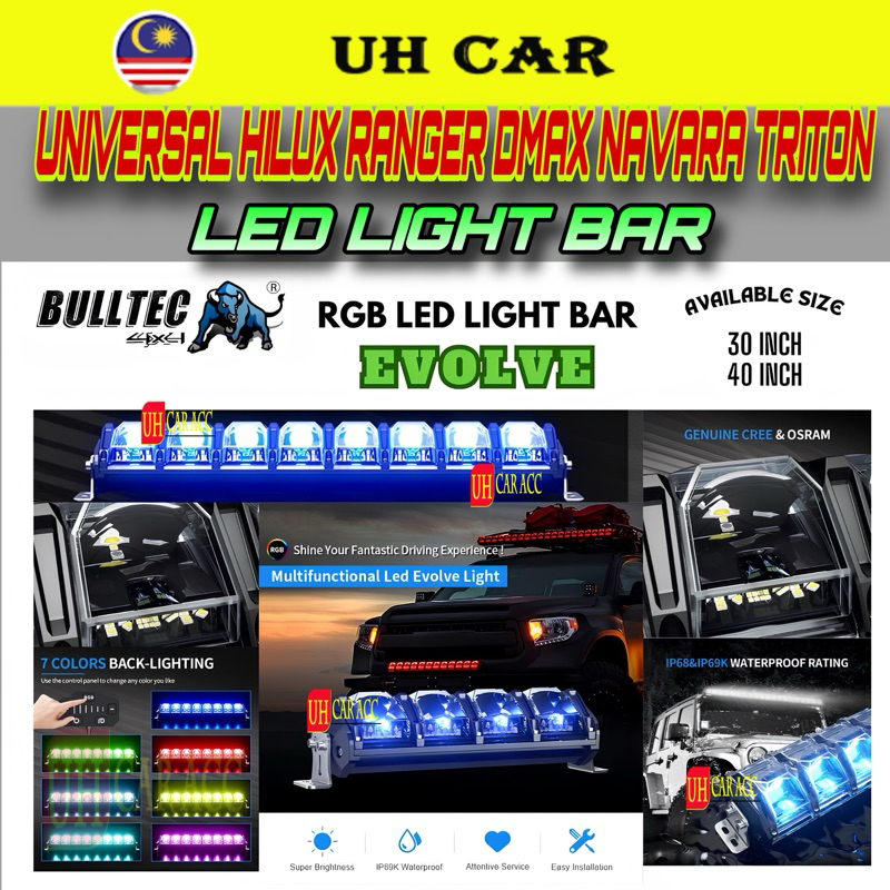 (EVOLVE RGB) Universal 4x4 Ranger Hilux Dmax Navara Triton Bt50 Off ...