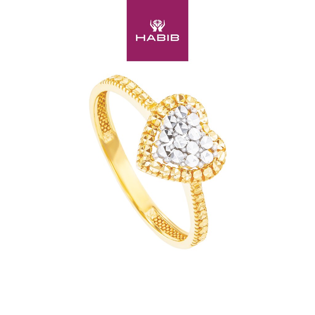 HABIB Oro Italia 916 Yellow and White Gold Ring GR45420321-BI (22K Gold ...