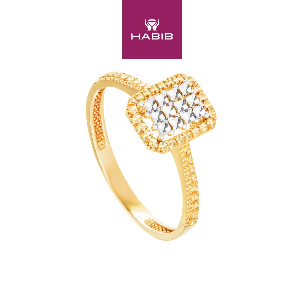 HABIB Oro Italia 916 White and Yellow Gold Ring GR45450321-BI (22K Gold ...