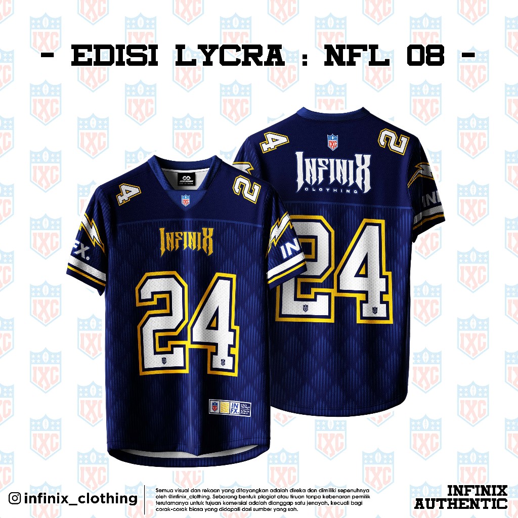 INFINIX CLOTHING® LYCRA 280 GSM Oversized NFL Streetwear Jersey - EDISI ...