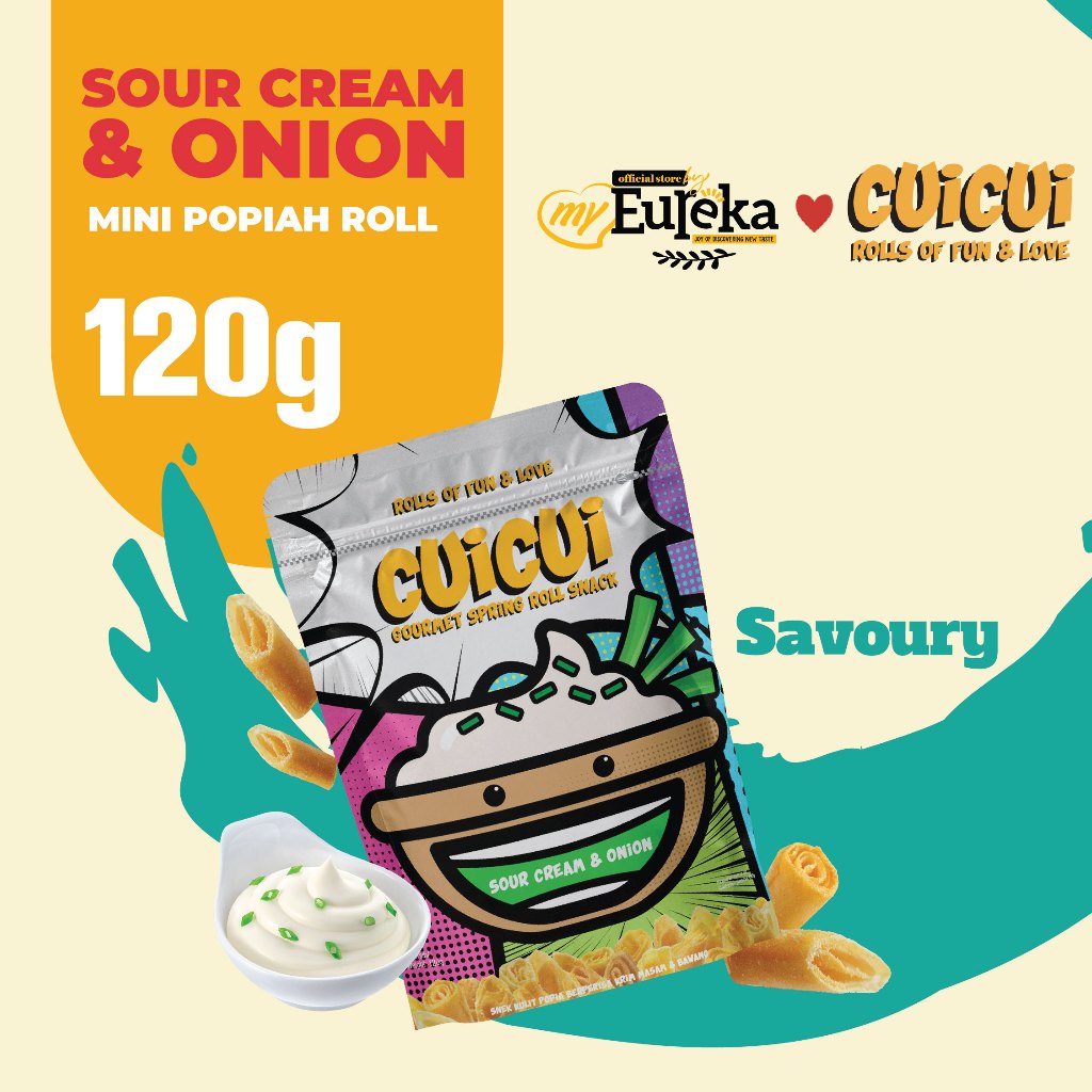 CuiCui Sour Cream & Onion Mini Popiah roll 120g Pack | Shopee Malaysia