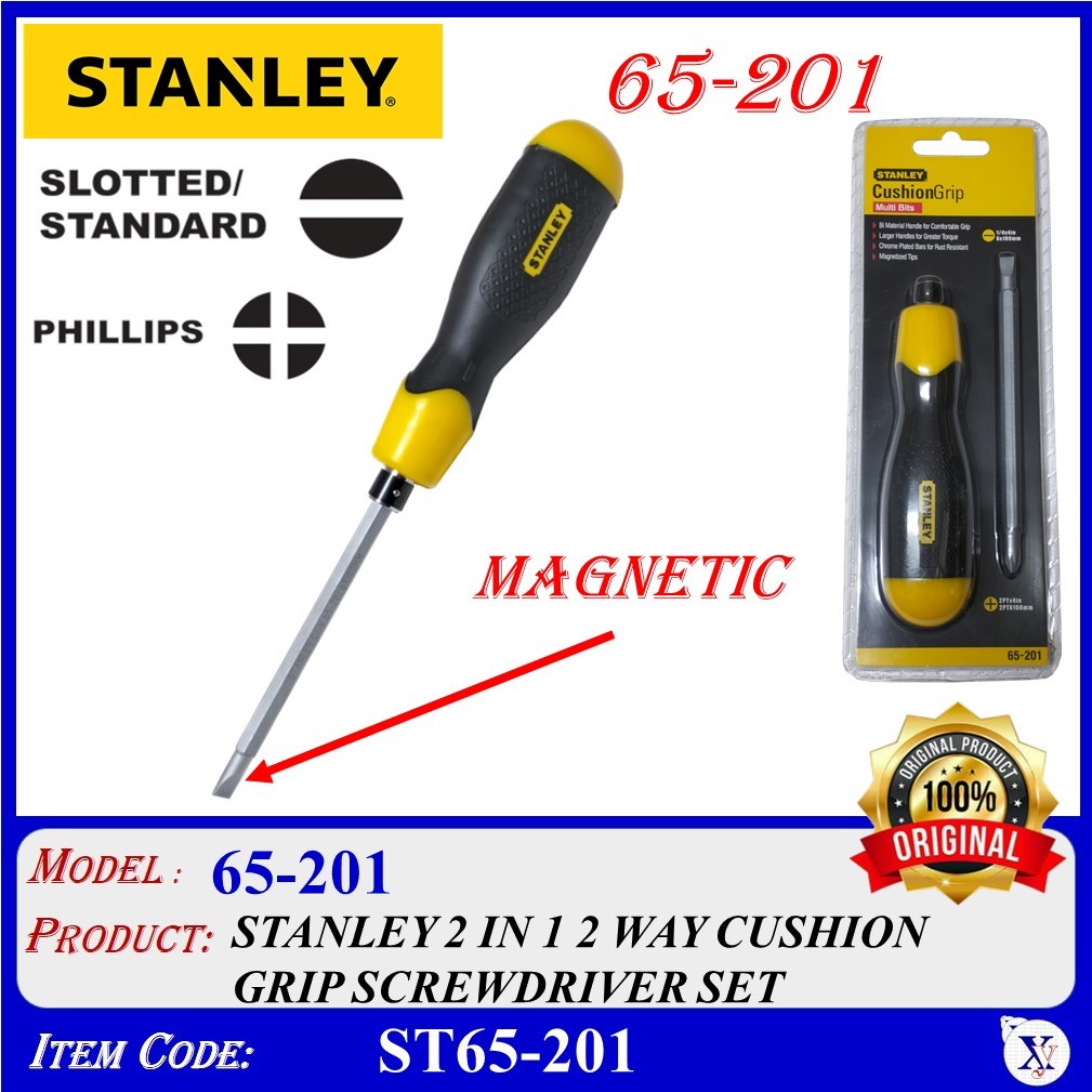 65-201 STANLEY 2IN1 2 WAY CUSHION GRIP SCREWDRIVER SET - ST65-201 ...