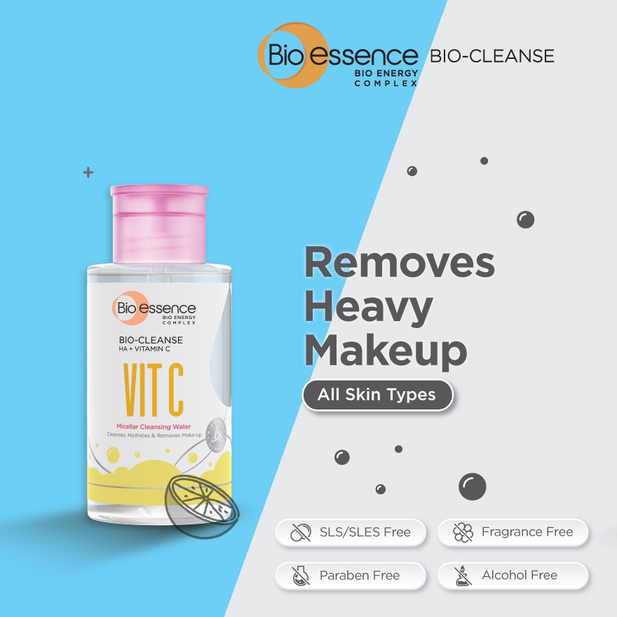 Bio-essence Bio-Cleanse HA + Vitamin C Micellar Cleansing Water 300ml ...